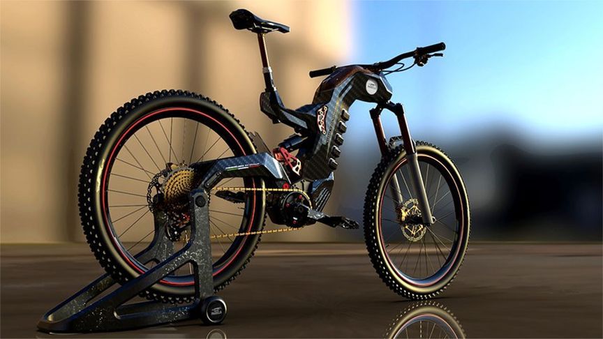 碳纤维的电动自行车,号称两轮SUV,外形超酷