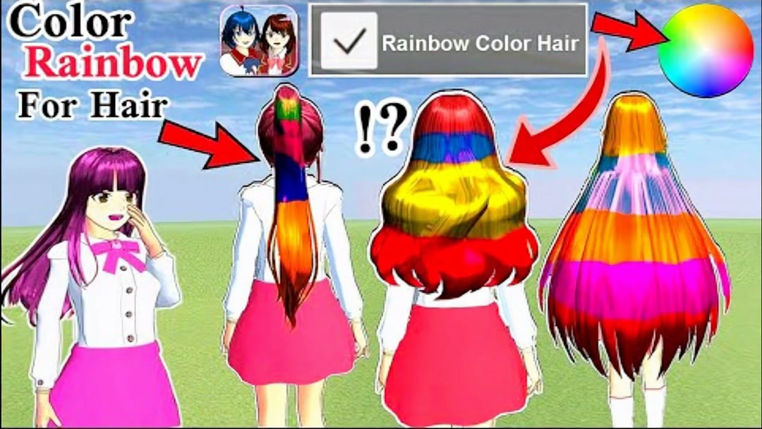 樱花校园模拟器:教你如何制作七彩颜色的头发,超级好看的哟