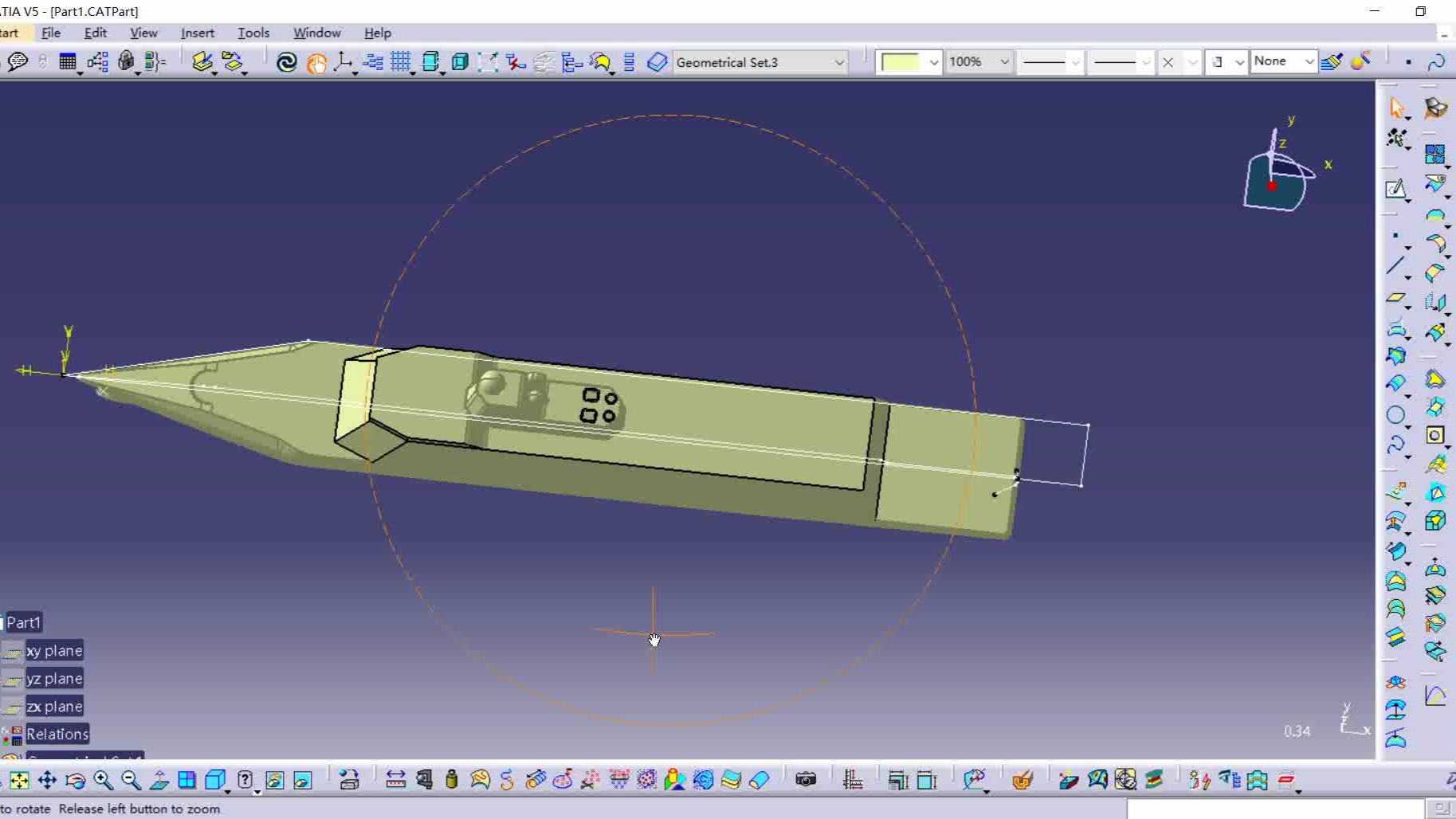 CATIA参数化画军舰