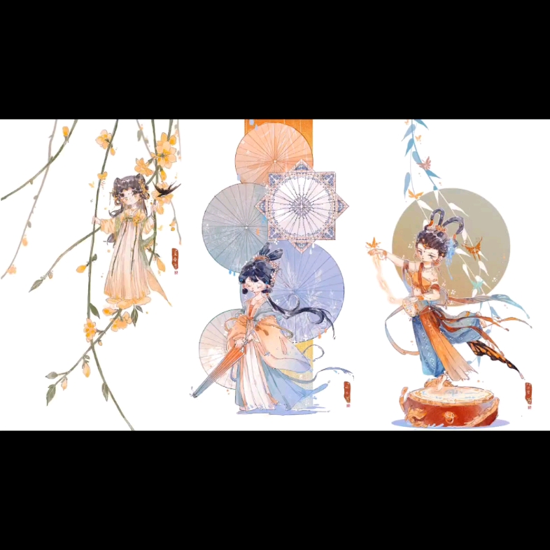 【procreate】三只春日节气插图的摸摸(简单标了下构思过程)