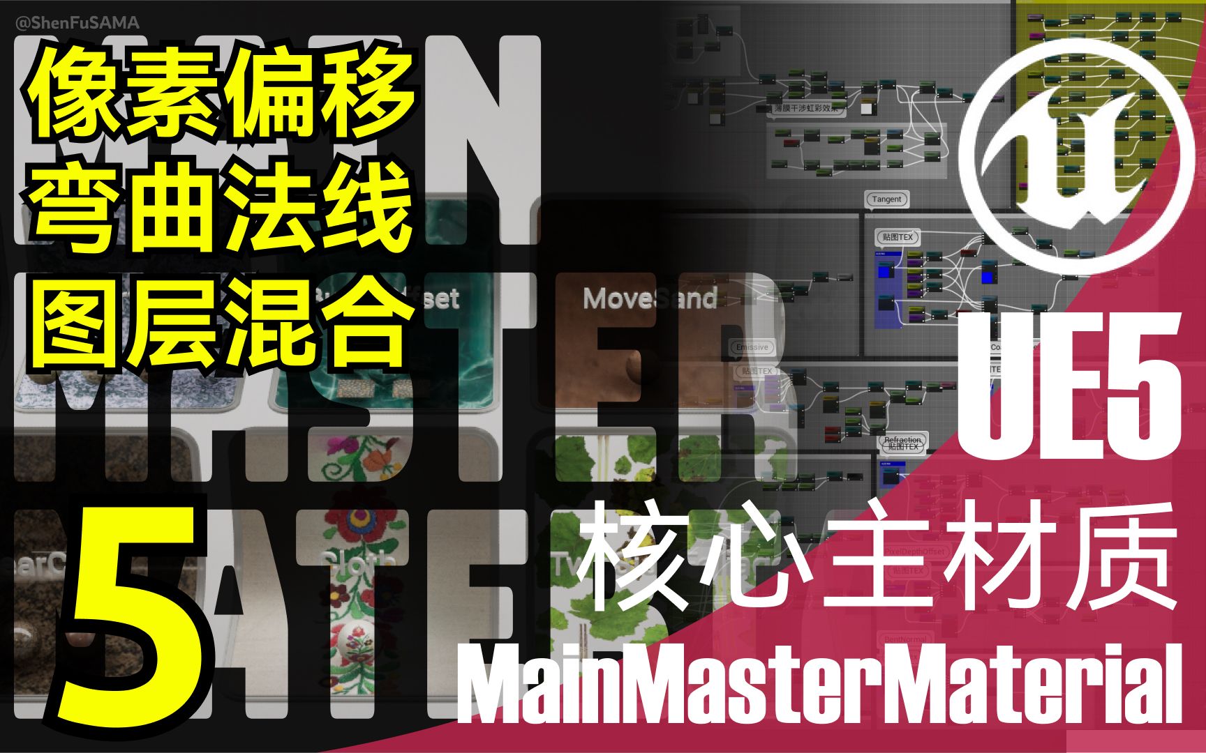 【UE5 MMM】表面材质域核心主材质系统第五期(像素偏移 弯曲法线 ...
