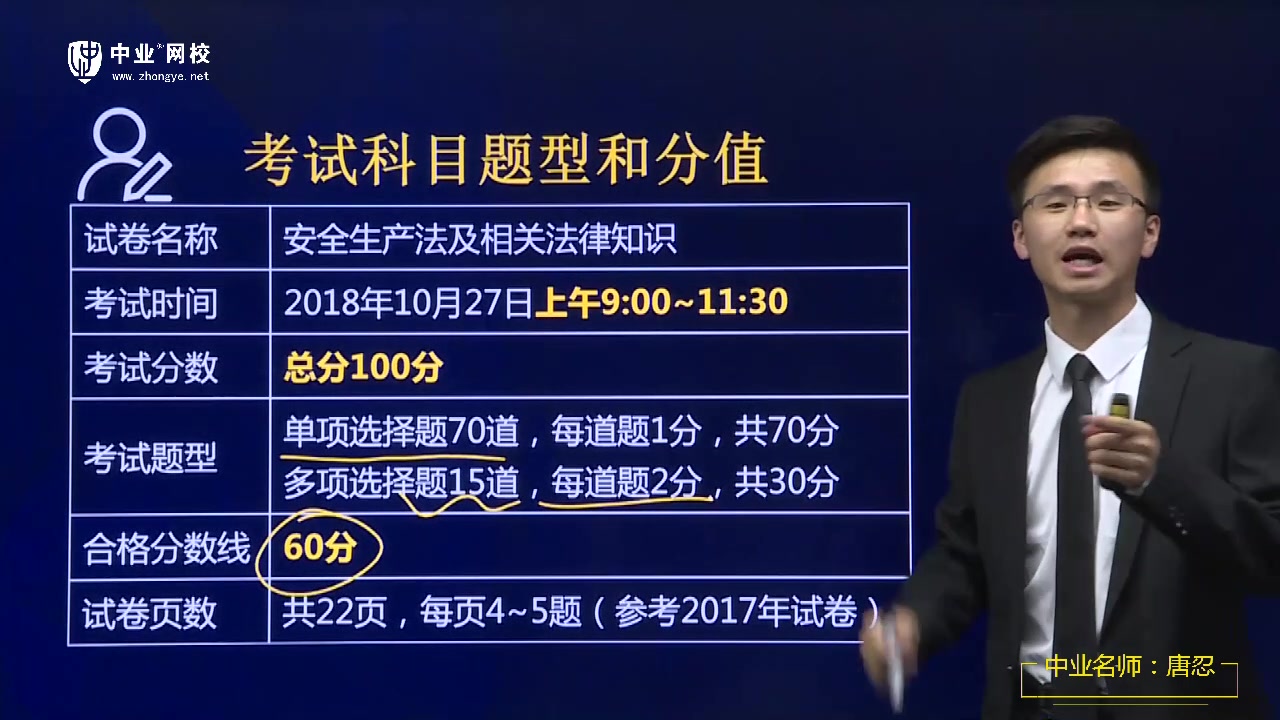 2018年注册安全工程师考试题型分值详解唐忍