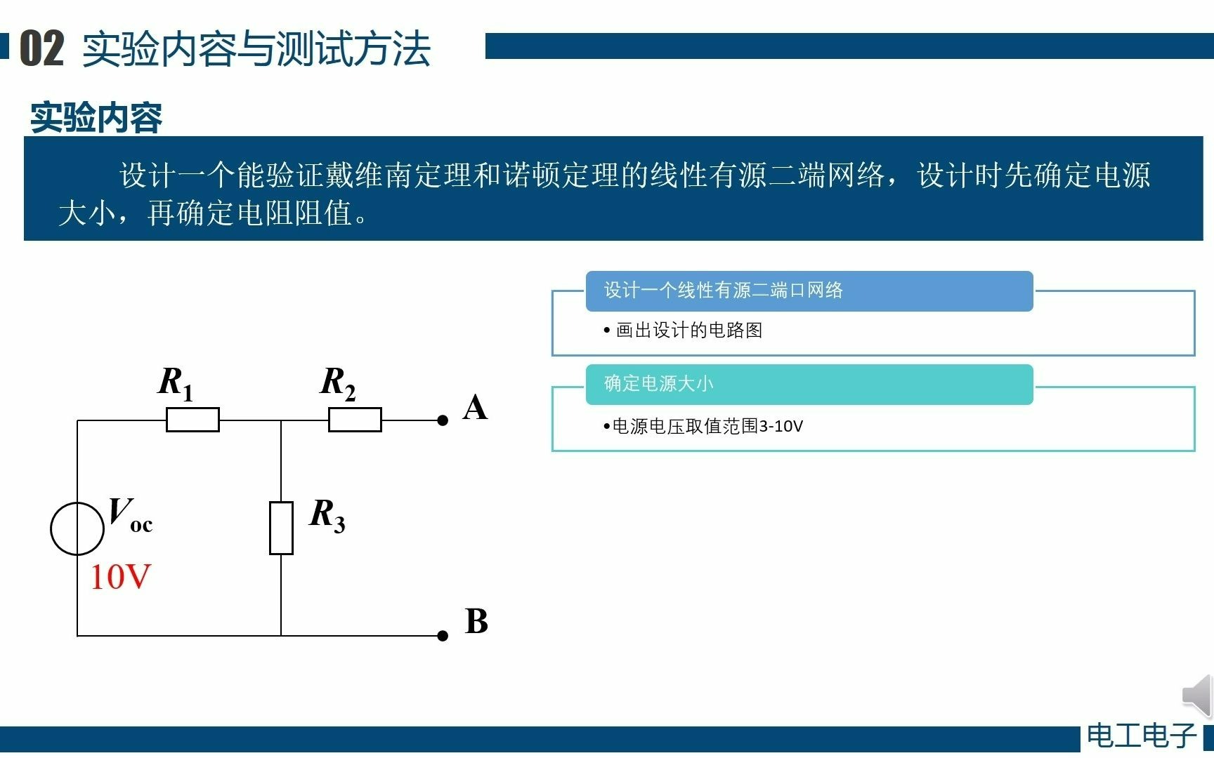 电工电子实验一(普通班)-戴维南定理和诺顿定理的实验验证