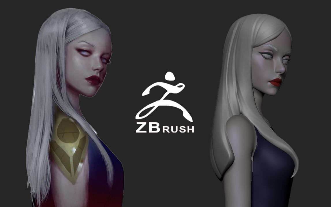 zbrush风格化角色雕刻,从零教你雕刻女性角色干货知识-五官结构|头发...