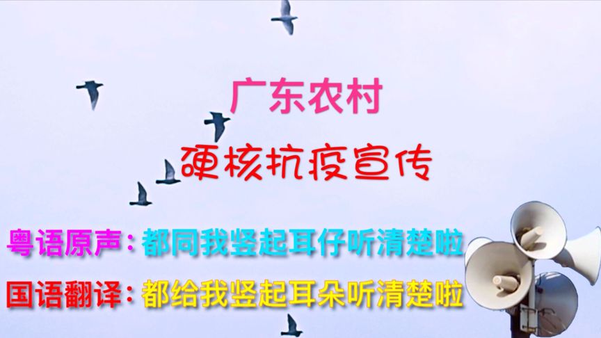 广东农村硬核抗疫粤语宣传,幽默又在理!至强国语翻译,受教无障碍