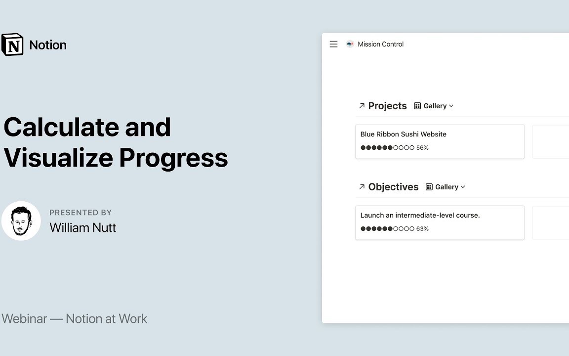 工作中Notion - 计算和显示进度