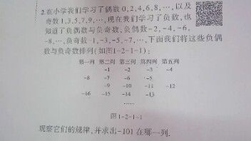 初中数学:探究数字排列规律,求-101位于哪一列?