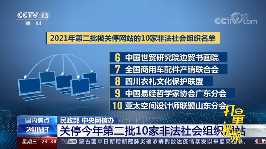民政部、中央网信办关停今年第二批10家非法社会组织网站|24小时