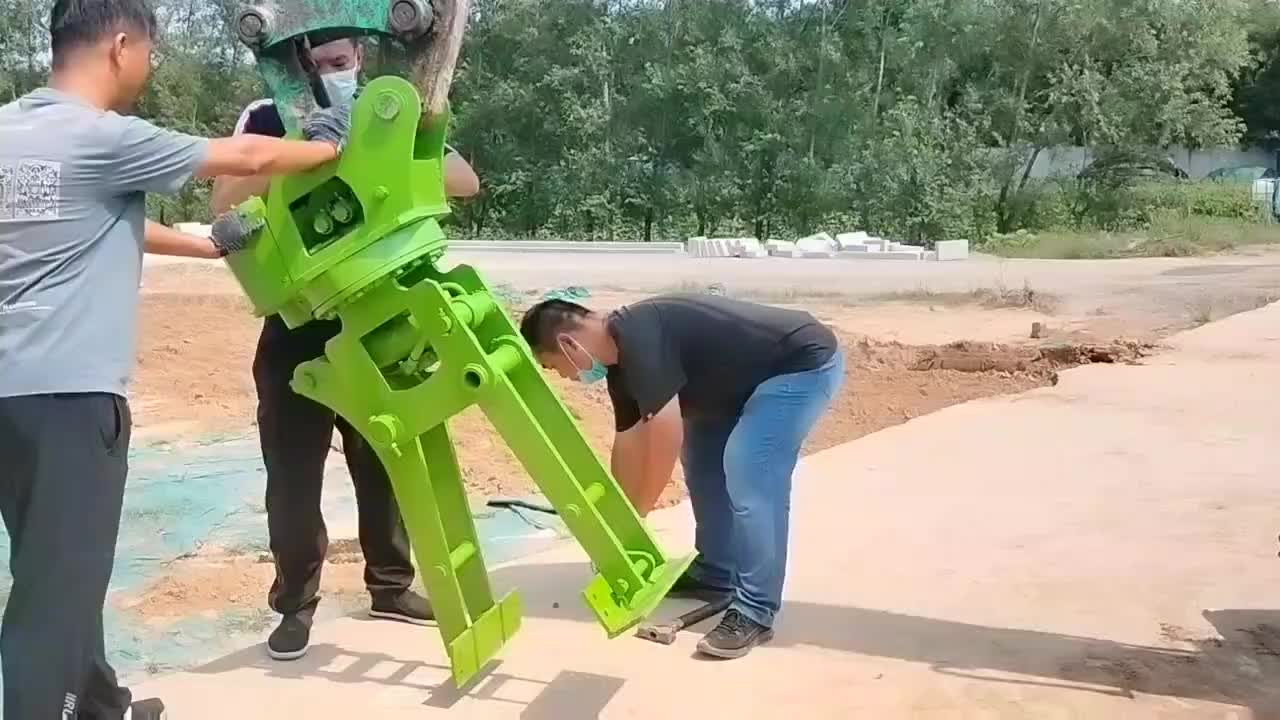 道路岩石夹子 夹石头夹子 可360度旋转路缘石夹具 挖机路沿石夹子