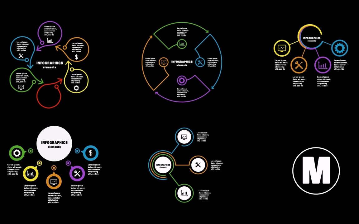 AE模板-信息图标流程图数据可视化