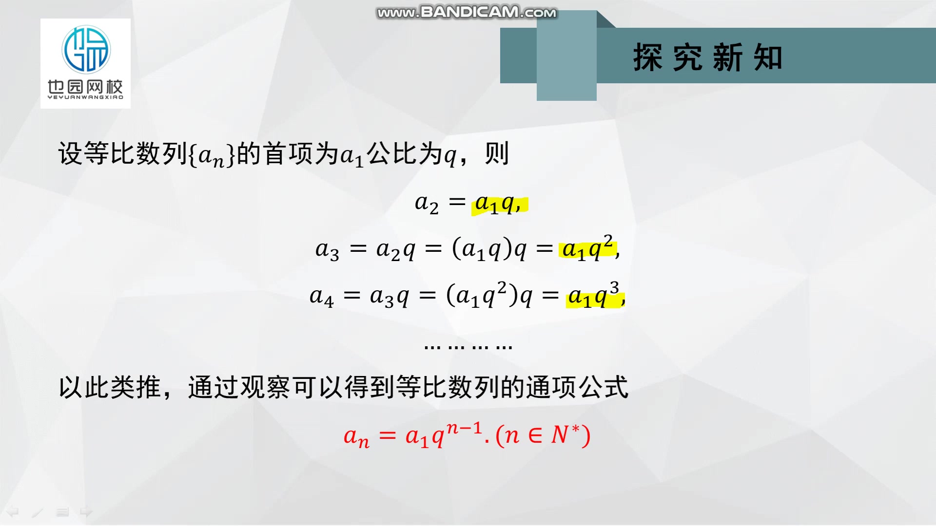 等比数列的通项公式概念课