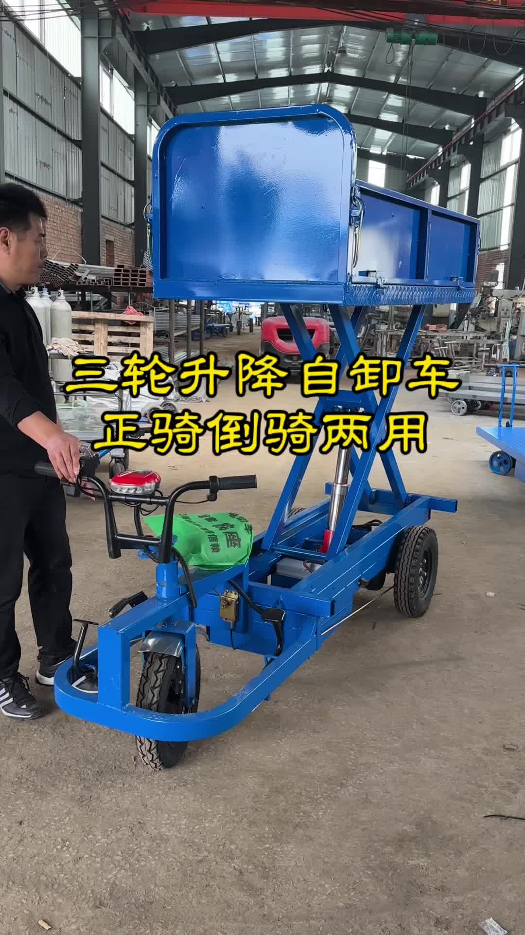 我的座驾不仅能升降,还能自卸,真是太神奇了! #电动三轮车 #升降...