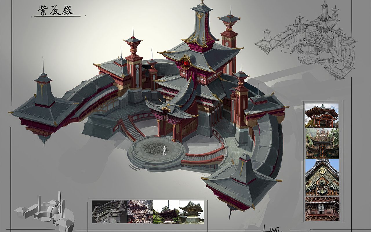 【Maya场景建模】古风单体场景古建筑建模,次时代场景建模流程细讲