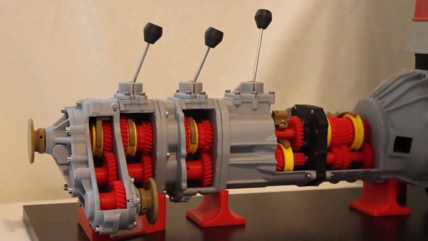 四挡手动变速器实物结构模型,看完终于知道手动挡的换挡原理了