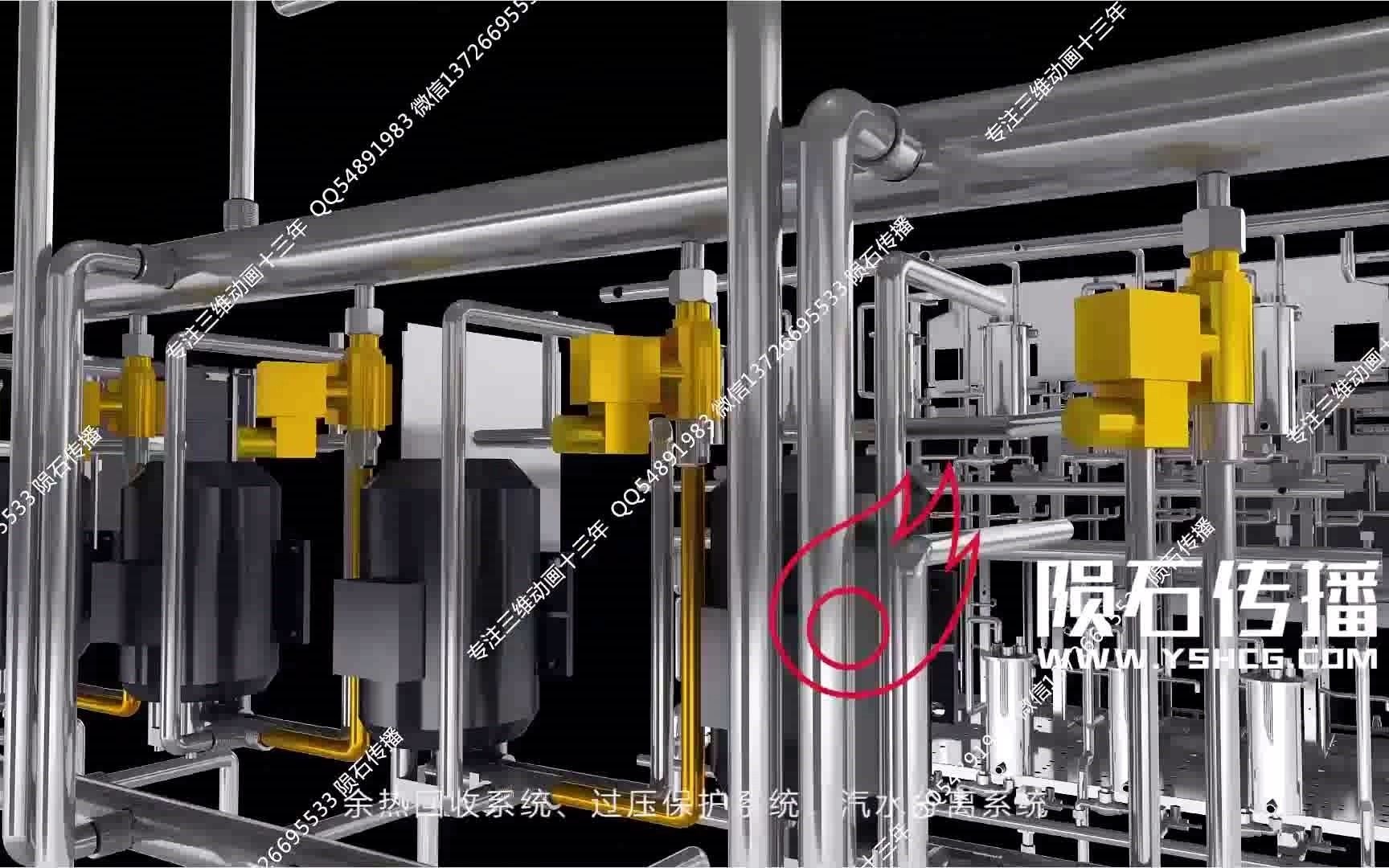 3D动画演示,蒸汽机原理
