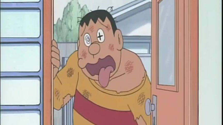 国语动画叮当猫(胖虎差一点被踩死)