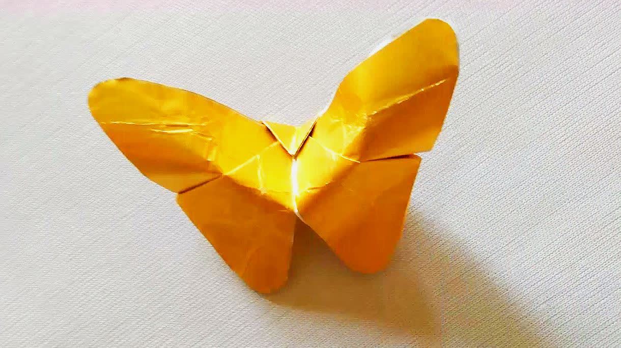 简易折纸DIY,教你折一个漂亮简单的纸蝴蝶,简单易学