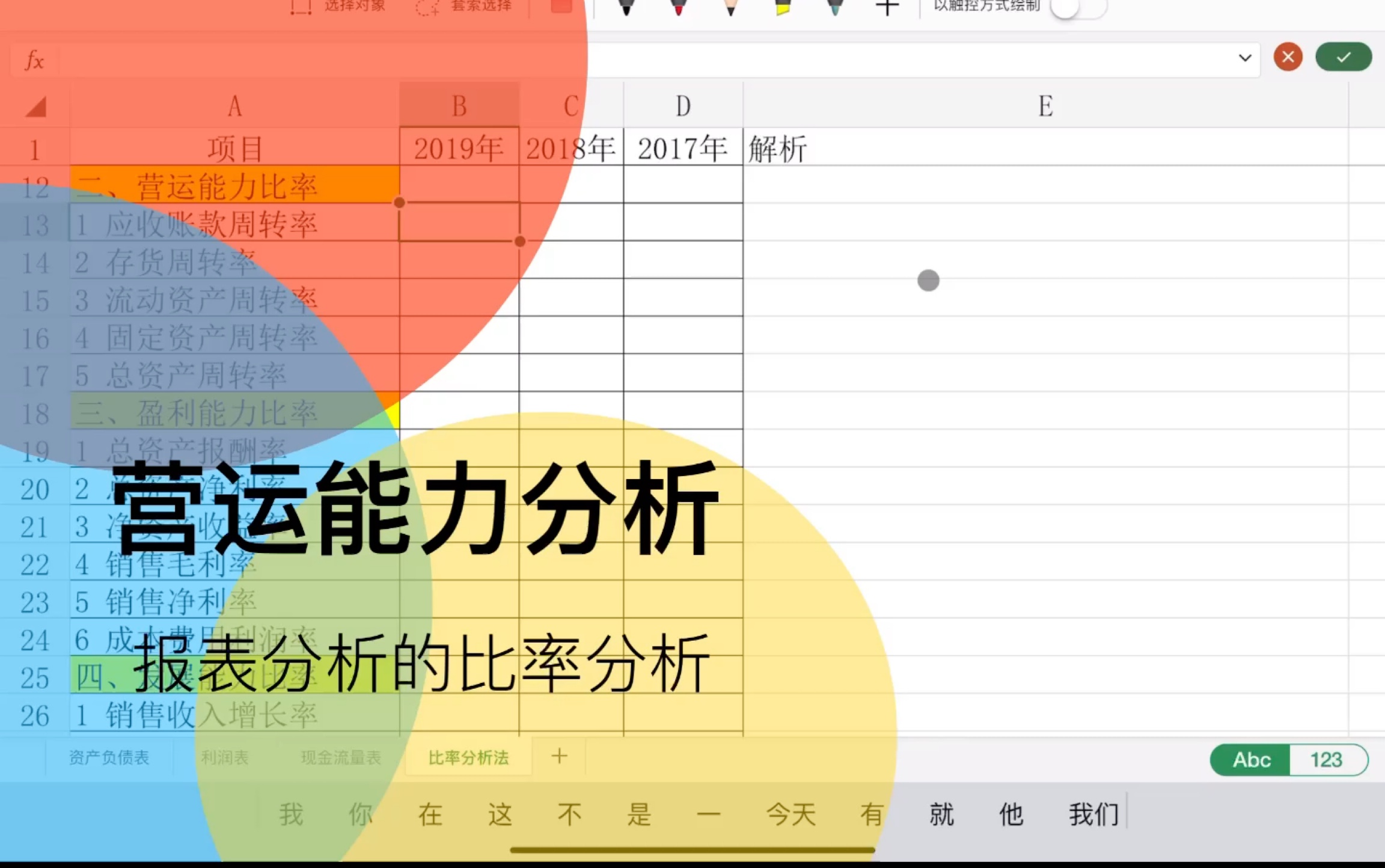 Excel在报表分析中的应用,比率分析-营运能力分析