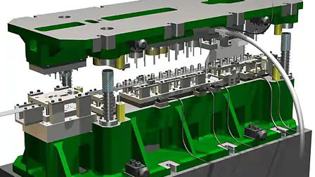 3D演示 拉伸连续模具工作原理 长见识啦