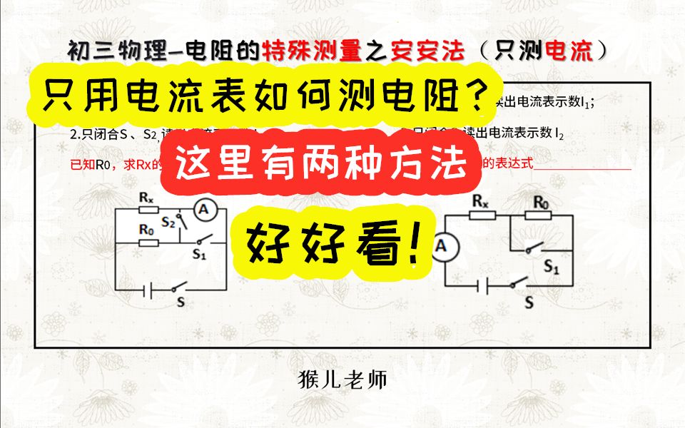 【初中物理】电阻的特殊测量之安安法(只测电流)【欧姆定律】