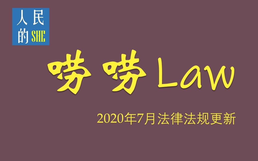 【人民的SHE】唠唠Law:2020年7月EHS法律法规标准