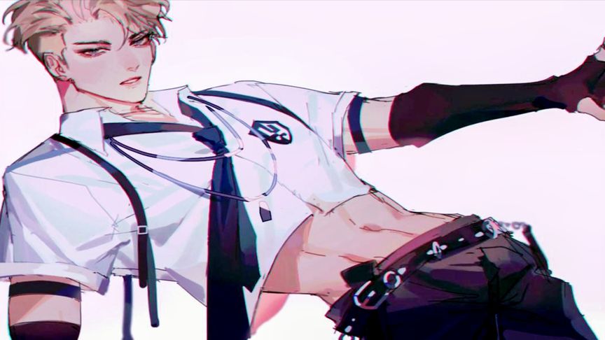 插画高手用SAI绘制一个帅气动漫帅哥的过程!造型漂亮色彩清新!