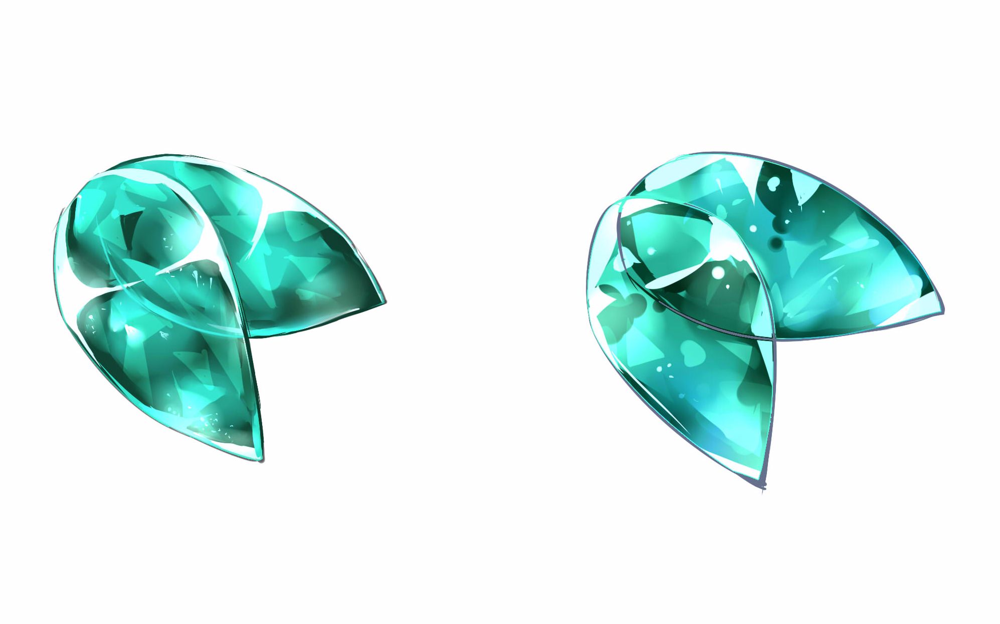 一个卟灵卟灵的宝石绘画小教程,磷叶石跟南极石材质画法