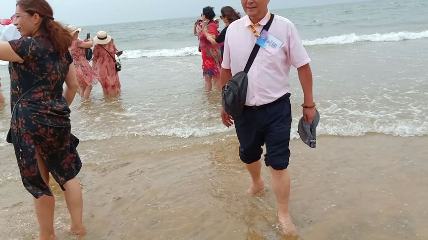 看大海潮起潮落!心情格外美丽!