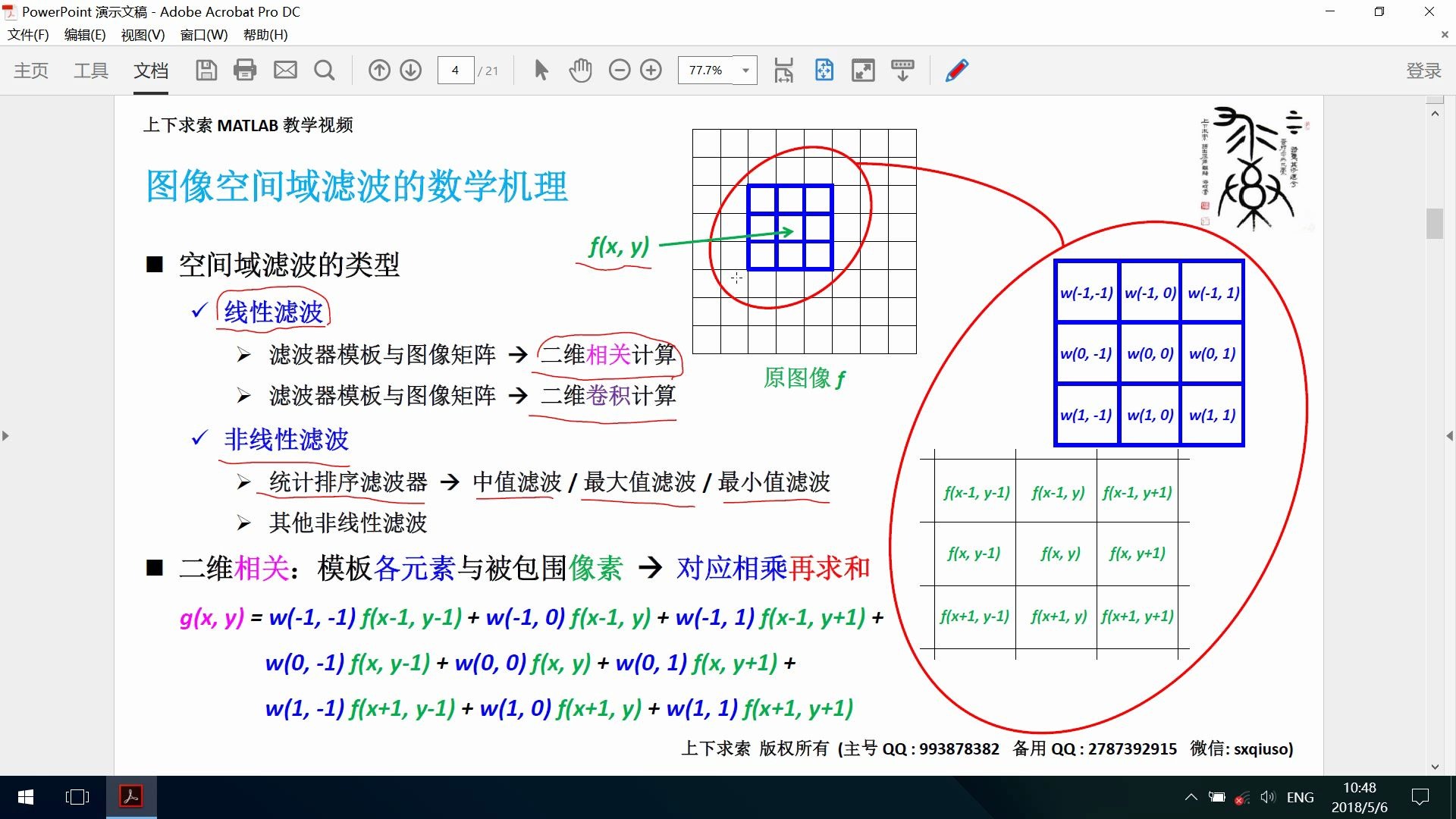 MATLAB教学视频:空间域图像增强之图像的空间域滤波(算法篇)