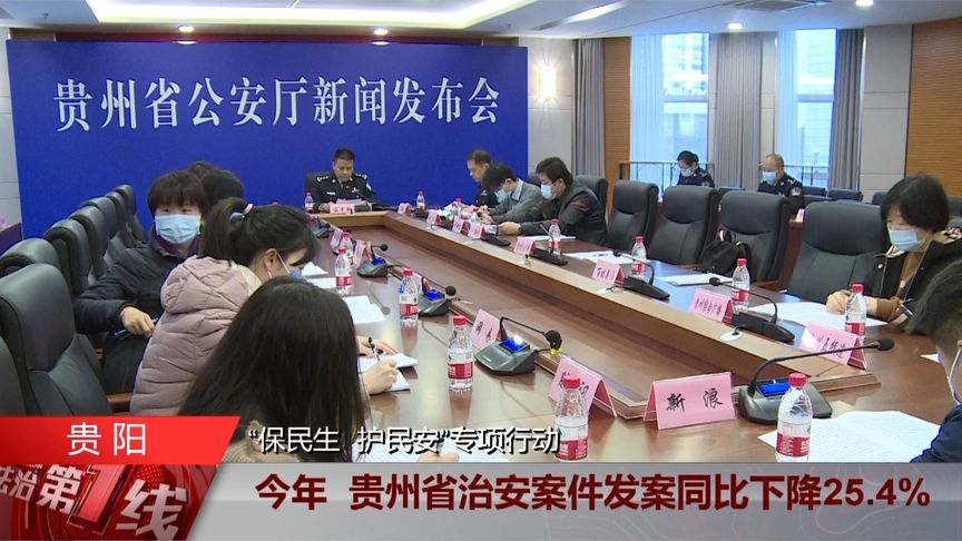 2020年贵州省治安案件发案同比下降25.4%