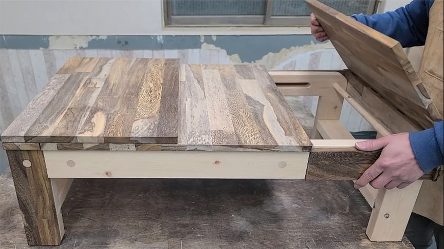 【木工】纯手工实木桌子竟然可随意伸缩?这也太方便了吧!