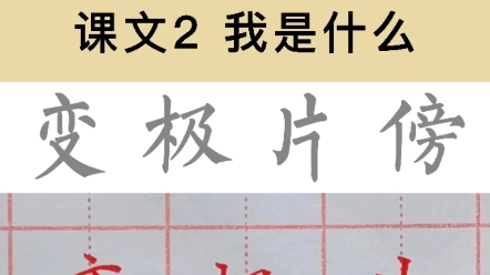 二年级语文上册 同步练字视频讲解课文2 我是什么生字:变极片傍#小学...