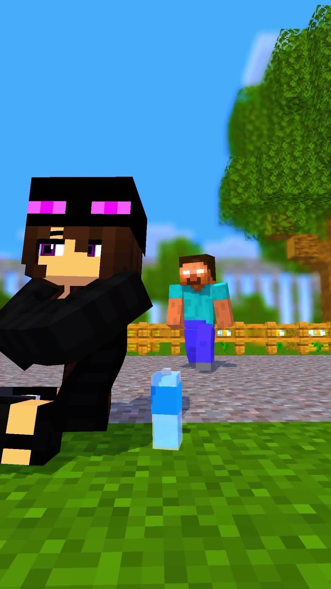 我的世界:末影娘打不开水瓶,有人能帮帮她么?