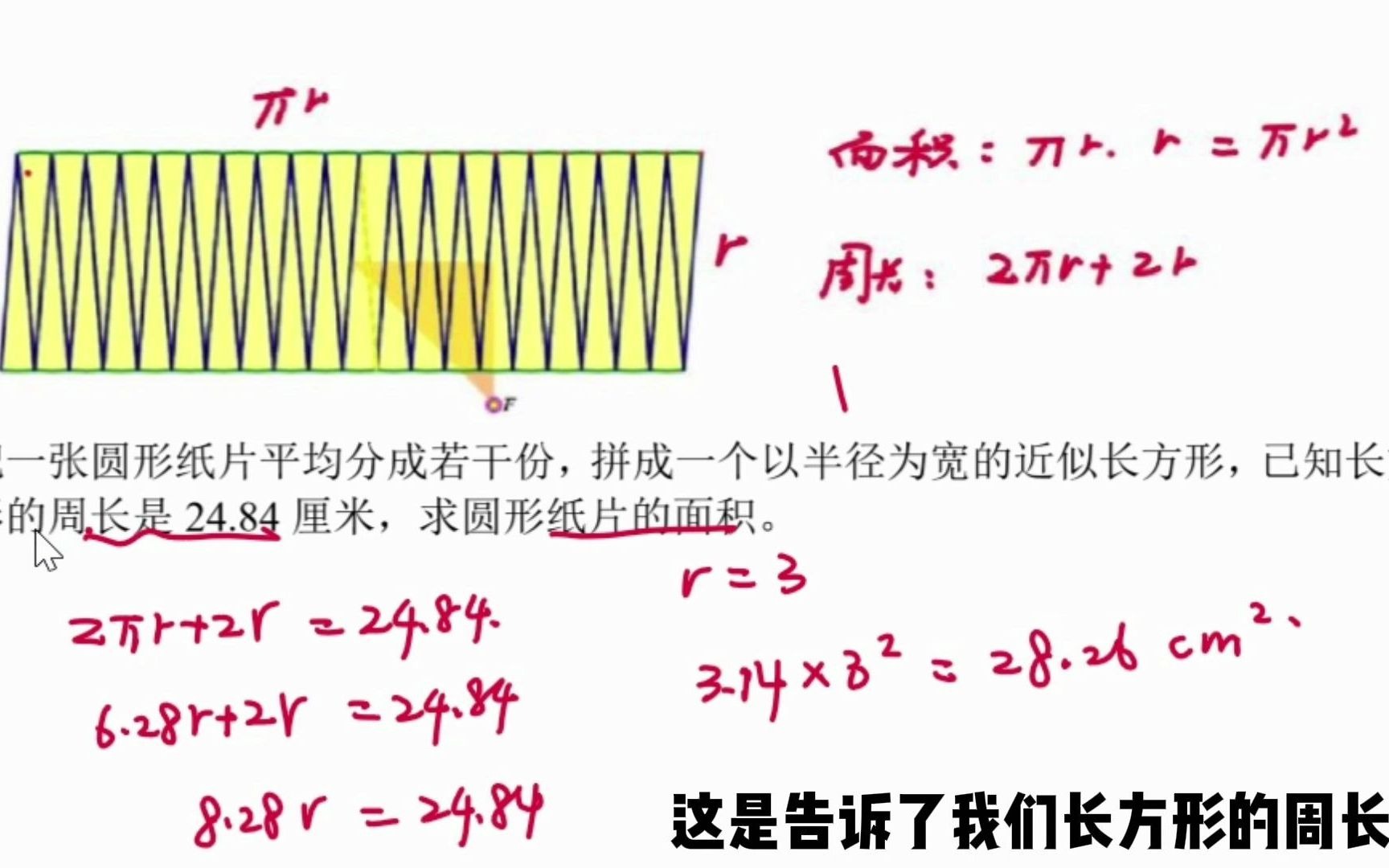 圆的面积推导及衍生考题
