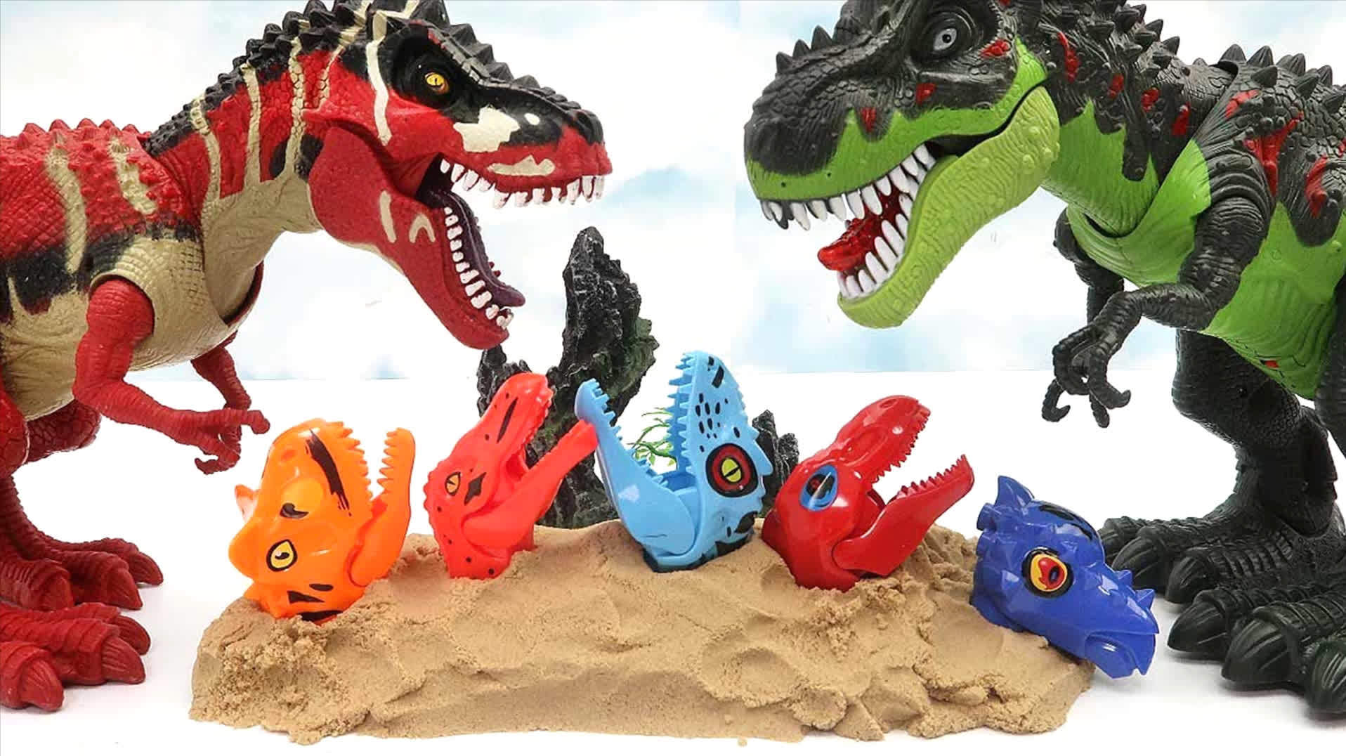 恐龙世界的霸王龙玩变身游戏,认识恐龙,儿童玩具早教视频