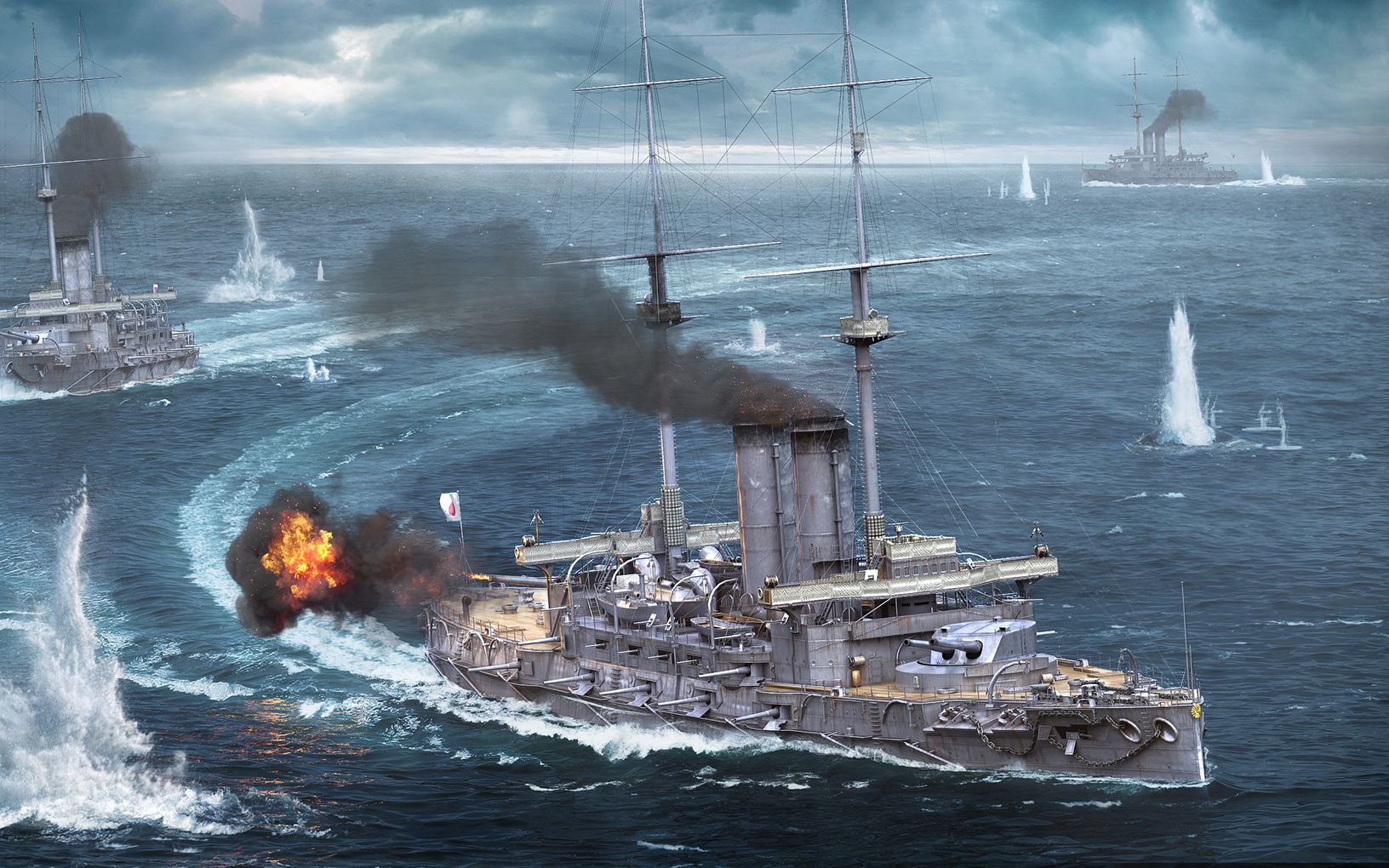 【制作流程】《敌前大回头》1/700三笠号战列舰场景模型制作