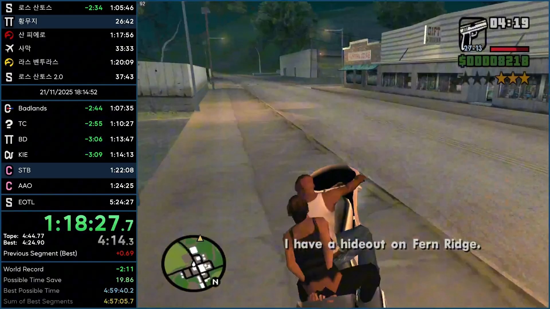 《侠盗猎车手:圣安地列斯》剧情任务最快速通,5小时10分57秒。_游戏...