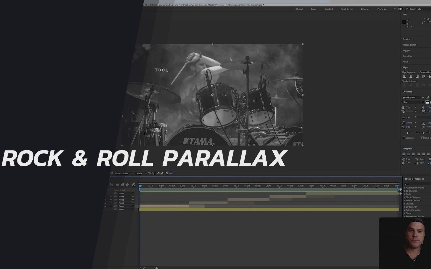 【AE】AE图片分层视差与文字排版训练教程(中英双字)