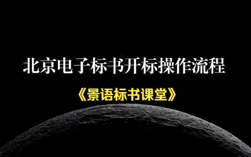 北京电子标书开标操作流程