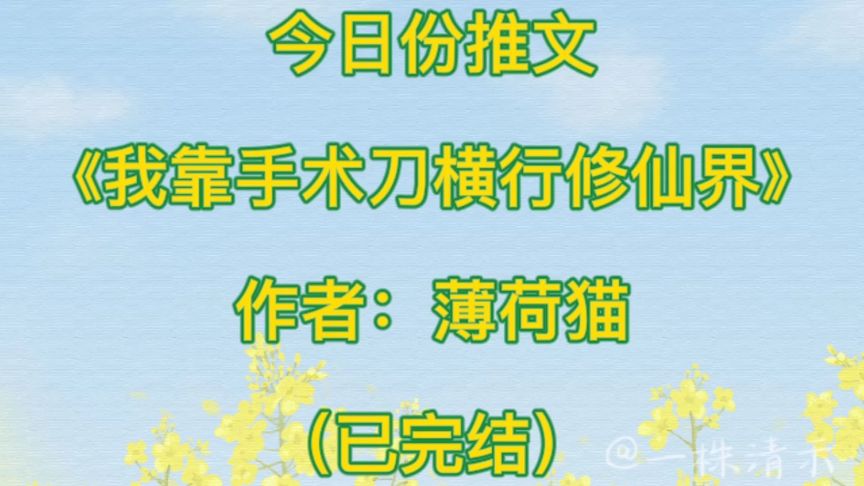 穿越修真大女主文,《我靠手术刀横行修仙界》