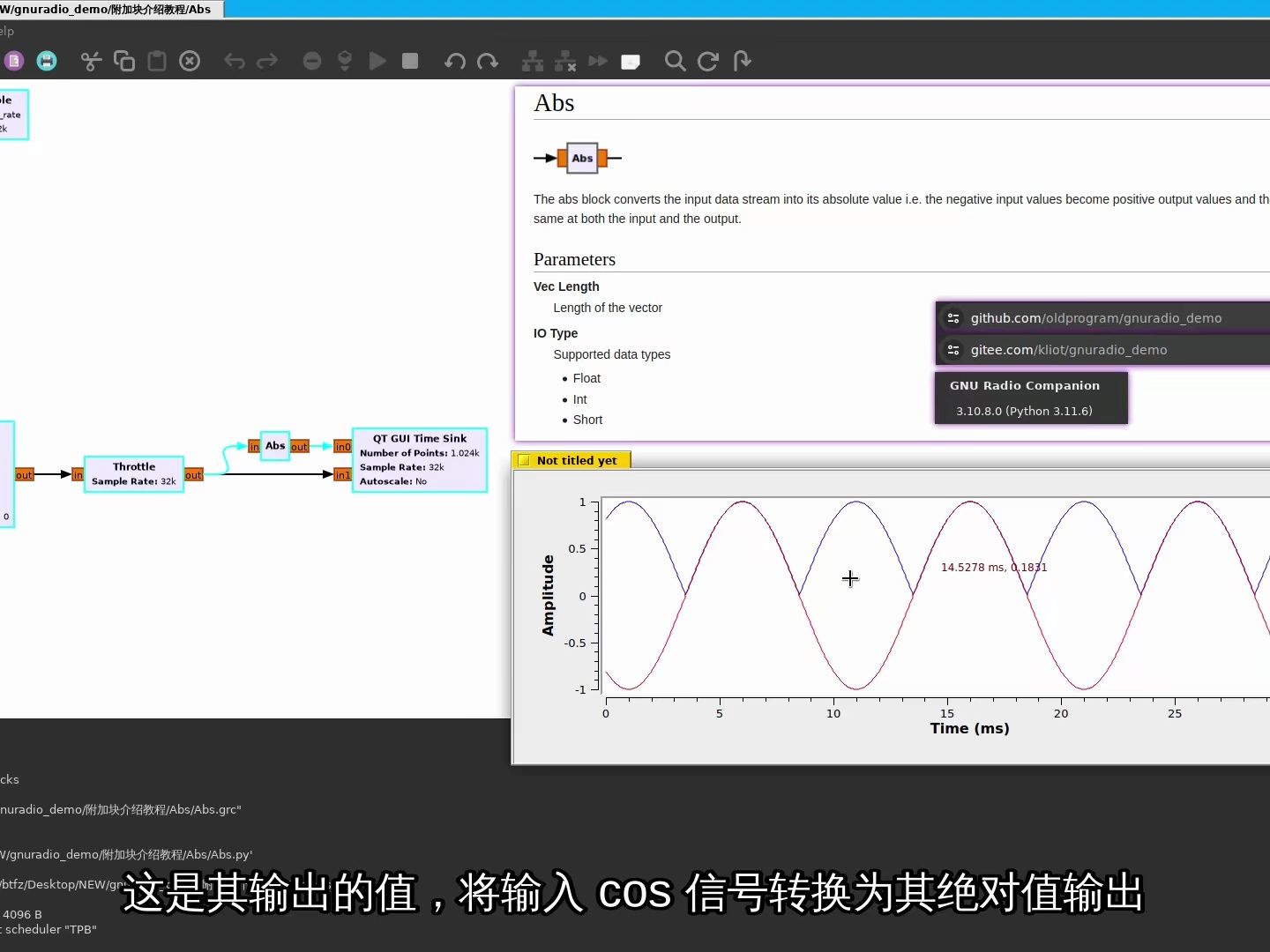 GNU Radio 块介绍(一)- GNU Radio 的绝对值(Abs)块