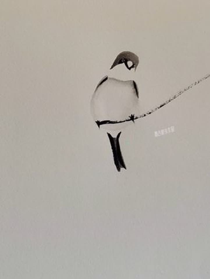 水墨画小鸟,一看就会!国画
