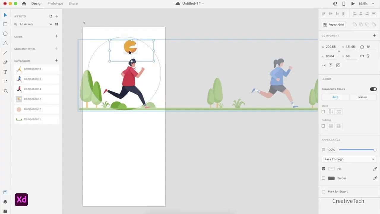 Adobe XD 设计制作流畅交互效果的健身应用启动画面