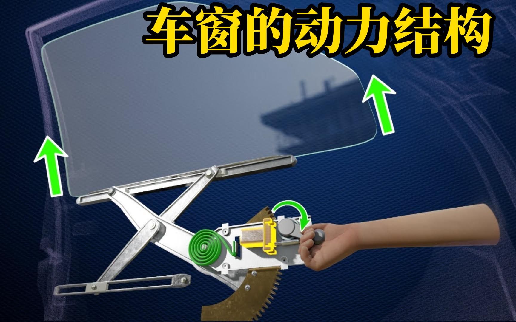 汽车车窗玻璃自动升降的背后原理拆解,内部的机械结构真巧妙