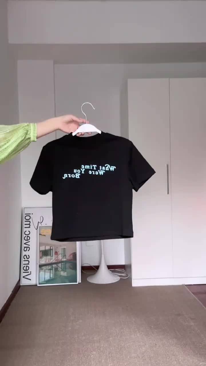 黑色正肩恤|显高好比例!