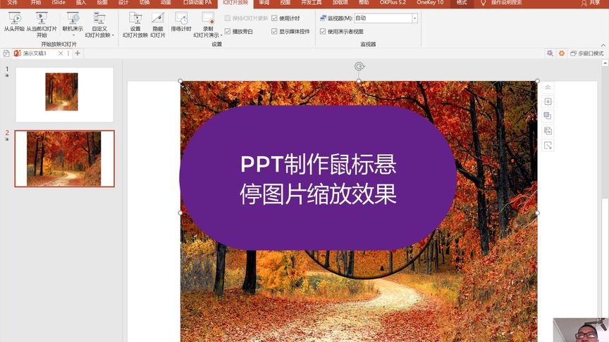 PPT制作鼠标悬停图片缩放效果