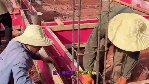 懂建筑的都清楚柱子和圈梁的钢筋对于大哥这两层房子完全没问题