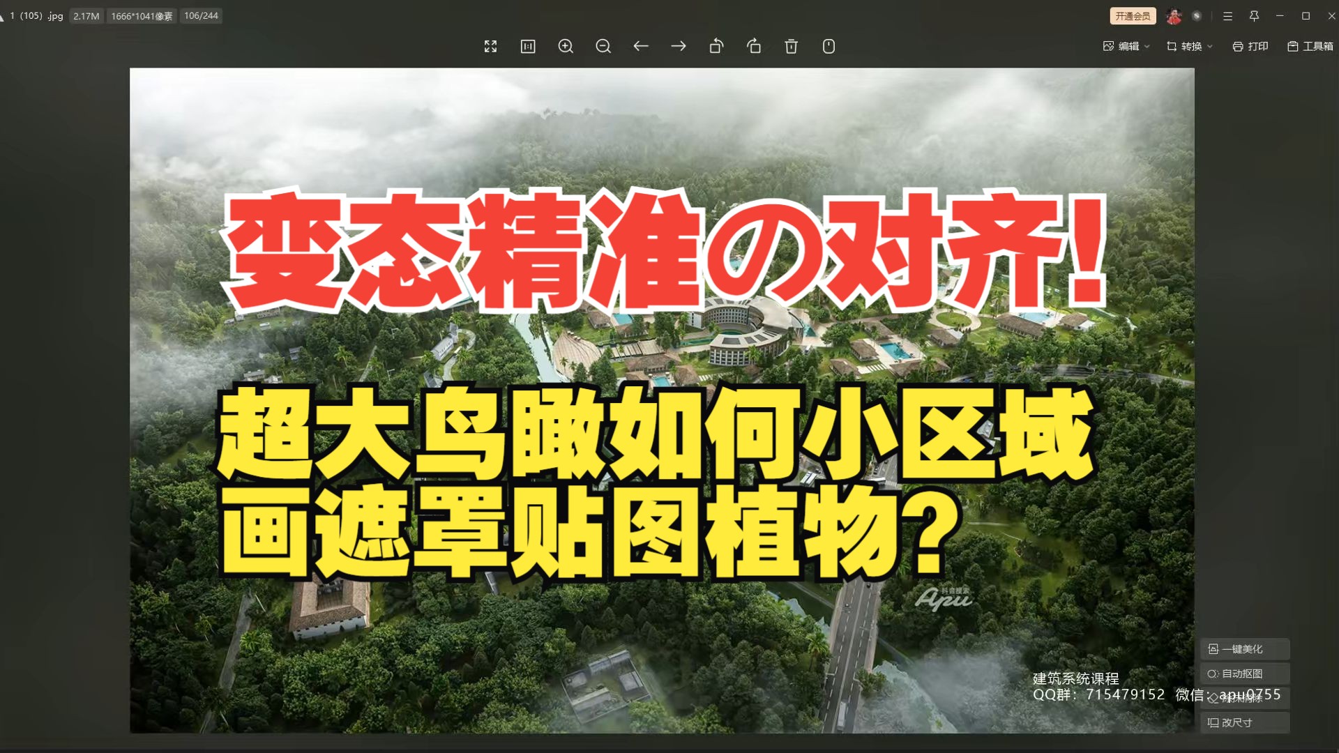 变态精准の对齐!超大鸟瞰如何小区域画遮罩贴图植物?!黑白遮罩植物,...