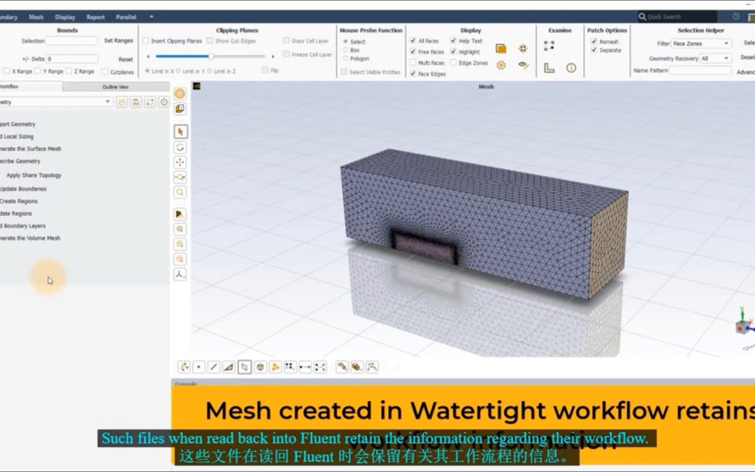 Fluent meshing中导入网格并更改域名