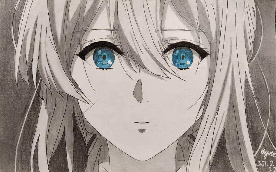 【手绘】三百分钟画出薇尔莉特·伊芙加登,你不再是道具,而是人如...